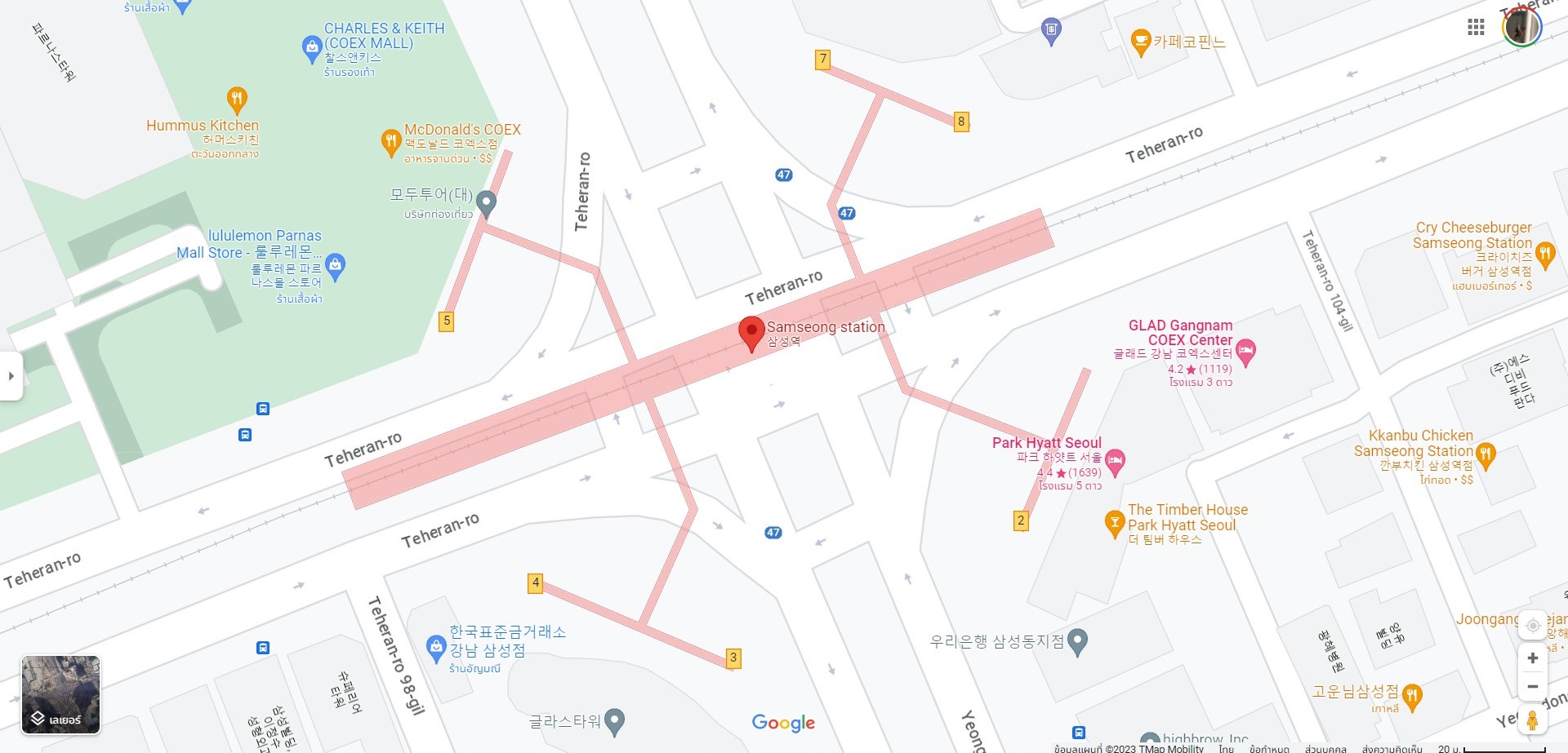 รีวิว สถานีซัมซอง Samseong Station (삼성역)